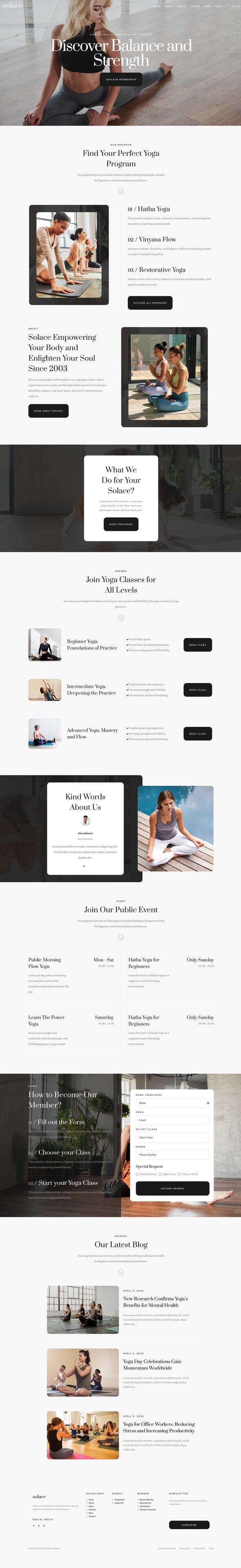 Solace - Yoga Teacher & Studio Elementor Template Kit by Design_8 | ThemeForest